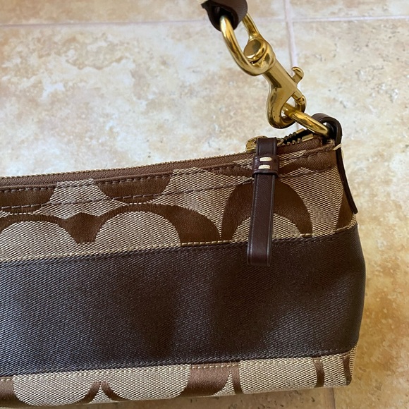 Coach | Bags | Coach Purse Brown Leather And Fabric | Poshmark